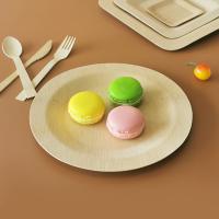 China Organic Disposable Round Bamboo Fiber Plates Tableware 23cm for sale