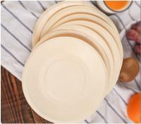 China 7.5inch Compostable Birchwood Disposable Wooden Plates Tableware Bulk For Snacks for sale