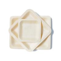 China Square biodegradable Birch Wooden Disposable Party Bowls Tableware 8.5 Inch for sale