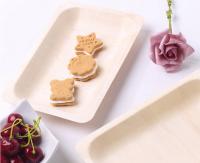 China FDA Rectangle Disposable Wooden Plates For Party Buffet Serving 125×95×15mm for sale