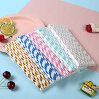 China 20cm Colorful Biodegradable Paper Drinking Straws For Cocktail Christmas Party for sale