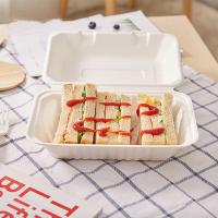 China Takeaway Bagasse Lunch Box Sugarcane Disposable Containers 600ml for sale
