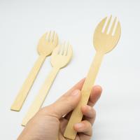 China 16cm Disposable Bamboo Cutlery Biodegradable Sporks Bulk For Cake Salad for sale
