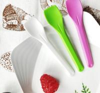 China Coloful Mini PLA Biodegradable Compostable Cutlery Spoons Bulk For Dessert 4'' for sale