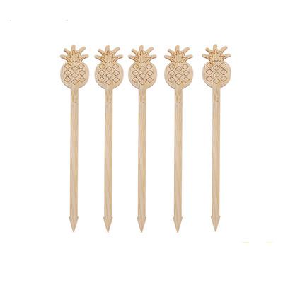 China 10cm Bamboo Bar Food Fruit Picks Swizzle Stir Sticks With Custom Design for sale