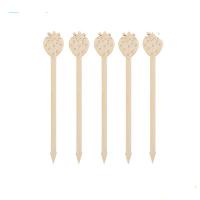 China 10cm Bamboo Bar Food Fruit Picks Swizzle Stir Sticks With Custom Design for sale