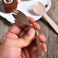 China 115mm Disposable Wheat Salad Ice Cream Mini Spork for sale