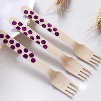 China Nature Birchwood Cutlery Set 160 mm Purple Wooden Utensils for sale