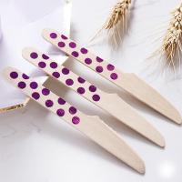 China Nature Birchwood Cutlery Set 160 mm Purple Wooden Utensils for sale