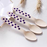 China Nature Birchwood Cutlery Set 160 mm Purple Wooden Utensils for sale