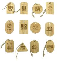 China Bamboo Eco Swing Label Tag With Clothes Careing Info for sale
