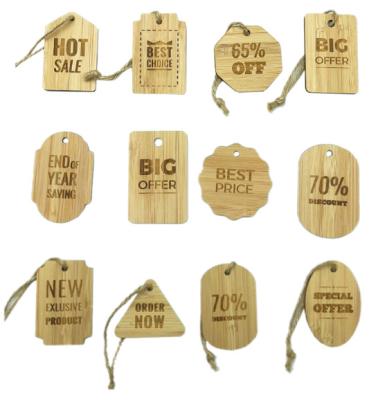 China Bamboo Eco Swing Label Tag With Clothes Careing Info for sale