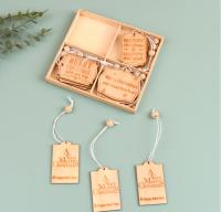 China Bamboo Eco Swing Label Tag With Clothes Careing Info for sale