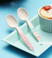 China Biodegradable Disposable Bamboo Fiber Spoon Home Eating Small Spoon Portable for sale