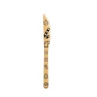 China 200mm Laser engraving technology Wooden Cutlery Set Cartoon Character Biodegradable 	birthday parties for sale