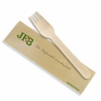 China 160mm wooden knife fork spoon set paper includes napkin wooden disposable cutlery for sale