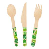 China 160mm Dyeing wooden cutlery  Disposable wooden cutlery set for sale