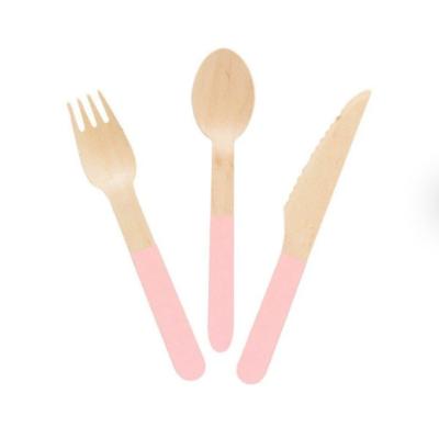 China Wholesale Disposable Birch Wooden Party Spoons wooden cutlery with logo for sale