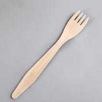 China 185 mm biodegradable recyclable disposable reinforced vintage wooden fork wrapped individually for activities for sale