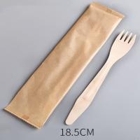 China 185 mm biodegradable recyclable disposable reinforced vintage wooden fork wrapped individually for activities for sale