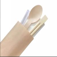 China 160 mm wholesale 100% environmentally friendly  wooden knife fork spoon napkin pepper with chopsticks & toothpick for sale