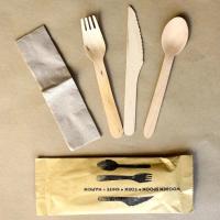China 160 mm wholesale 100% environmentally friendly  wooden knife fork spoon napkin pepper with chopsticks & toothpick for sale