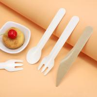 China disposable degradable paper knife tableware set western dessert fork easy to carry paper spoon for sale