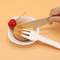 China disposable degradable paper knife tableware set western dessert fork easy to carry paper spoon for sale