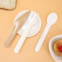 China disposable degradable paper knife tableware set western dessert fork easy to carry paper spoon for sale