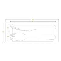China 160 Mm Biodegradable Wooden Fork Spoon Napkin Toothpick With Wrapped Paper Package for sale