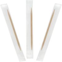 China 160 Mm Biodegradable Wooden Fork Spoon Napkin Toothpick With Wrapped Paper Package for sale