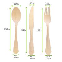 China 200 Mm Disposable Biodegradable Wooden Knife Fork Spoon Napkin Wrapped Kraft Paper Individual Package for sale