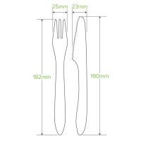 China 190Mm Disposable Biodegradable Wooden Knife Fork Napkin Cutlery Set Kraft Paper Wrapped For Hotel for sale