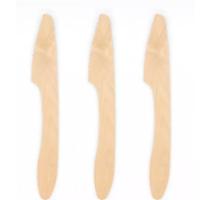 China 190Mm Disposable Biodegradable Wooden Knife Fork Napkin Cutlery Set Kraft Paper Wrapped For Hotel for sale