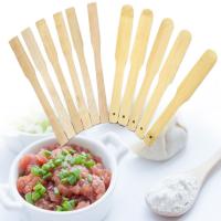 China 18Cm Disposable Biodegradable Bamboo Stuffing Spoon For Dumpling Wonton Stirring for sale