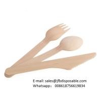 China 160mm JFB Craft Disposable Kraft Paper Wooden Cutlery Set With Napkins for sale
