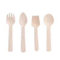 China Disposable Wooden Dessert Spoon Ice Cream Spoon 95mm Party Gathering Cake Spoon for sale
