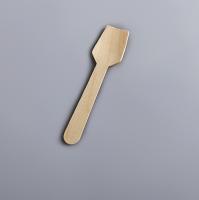 China Disposable Wooden Dessert Spoon Ice Cream Spoon 95mm Party Gathering Cake Spoon for sale