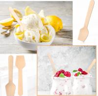 China 100 Pack Mini Wooden Spoons Disposable Square End Tasting Spoon Small for Ice Cream for sale