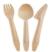 China Disposable Biodegradable 185mm Wooden Strong Knife Fork And Spoon Old Style for sale