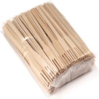 China 14cm Disposable Bamboo Trident Fork 5.5'' For Dessert Cake Dish in Restaurants for sale