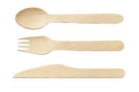 China Disposable Bidegradable Wooden Knife Fork Spoon Birch Wood 16cm For Party for sale