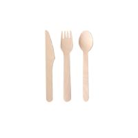 China 16cm Degradable Wooden Spoon Smooth Disposable Cutlery Set Family Party for sale