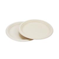 China Disposable Degradable Pulp Plate Bowl Lunch Box 9 Inch Sugarcane Paper Plate for sale