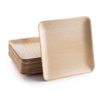 China 3.5 Inch 105 Mm Disposable Biodegradable Bamboo Plate Round Shape For Restaurants for sale
