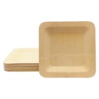 China 3.5 Inch 105 Mm Disposable Biodegradable Bamboo Plate Round Shape For Restaurants for sale