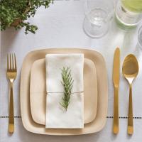 China 5 Inch 150 Mm Natural Material Bamboo Plate Square Shape For Wedding Activity for sale