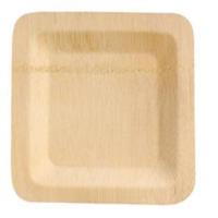 China 10 Inch Eco Friendly Compostable Square Shaped Bamboo Plate For Restaurant for sale