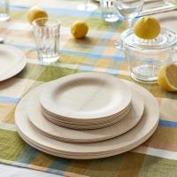 China 7 Inch Disposable Compostable Round Bamboo Plate High Quality Bulk Wedding Decorations for sale