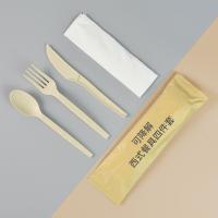 China Corn Starch Disposable Knife And Fork Spoon Set Degradable Chinese And Western Tableware Fast Food Small Spoon Oem for sale